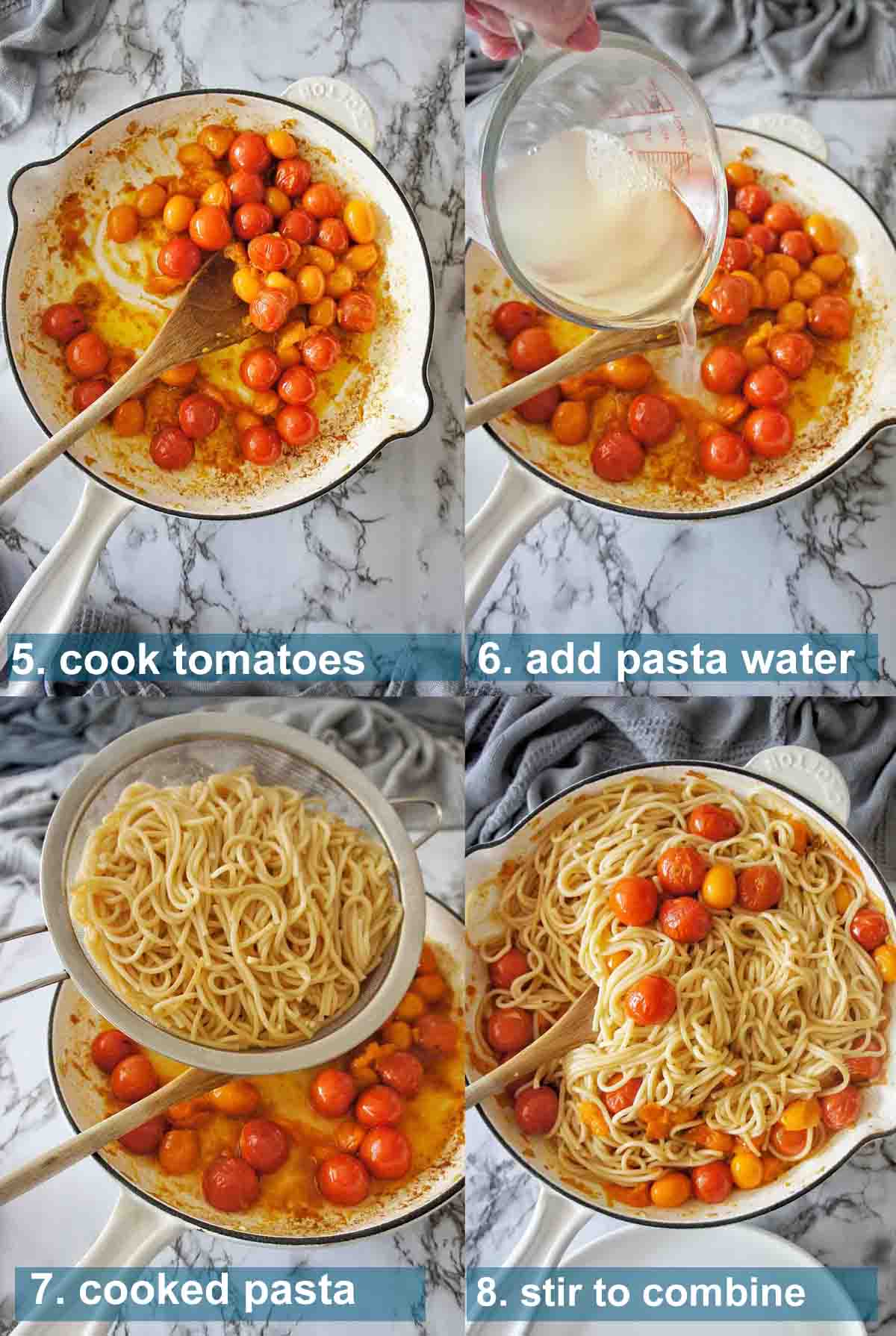 Burst Cherry Tomato Pasta | Sweet Caramel Sunday