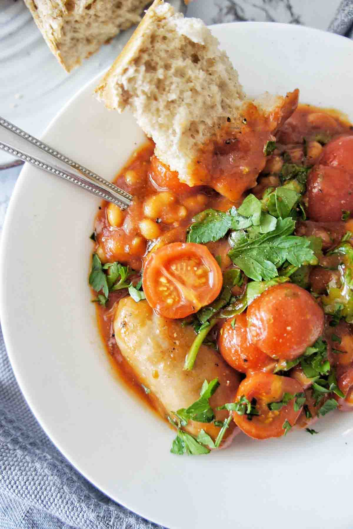 Chipolatas with Baked Beans | Sweet Caramel Sunday