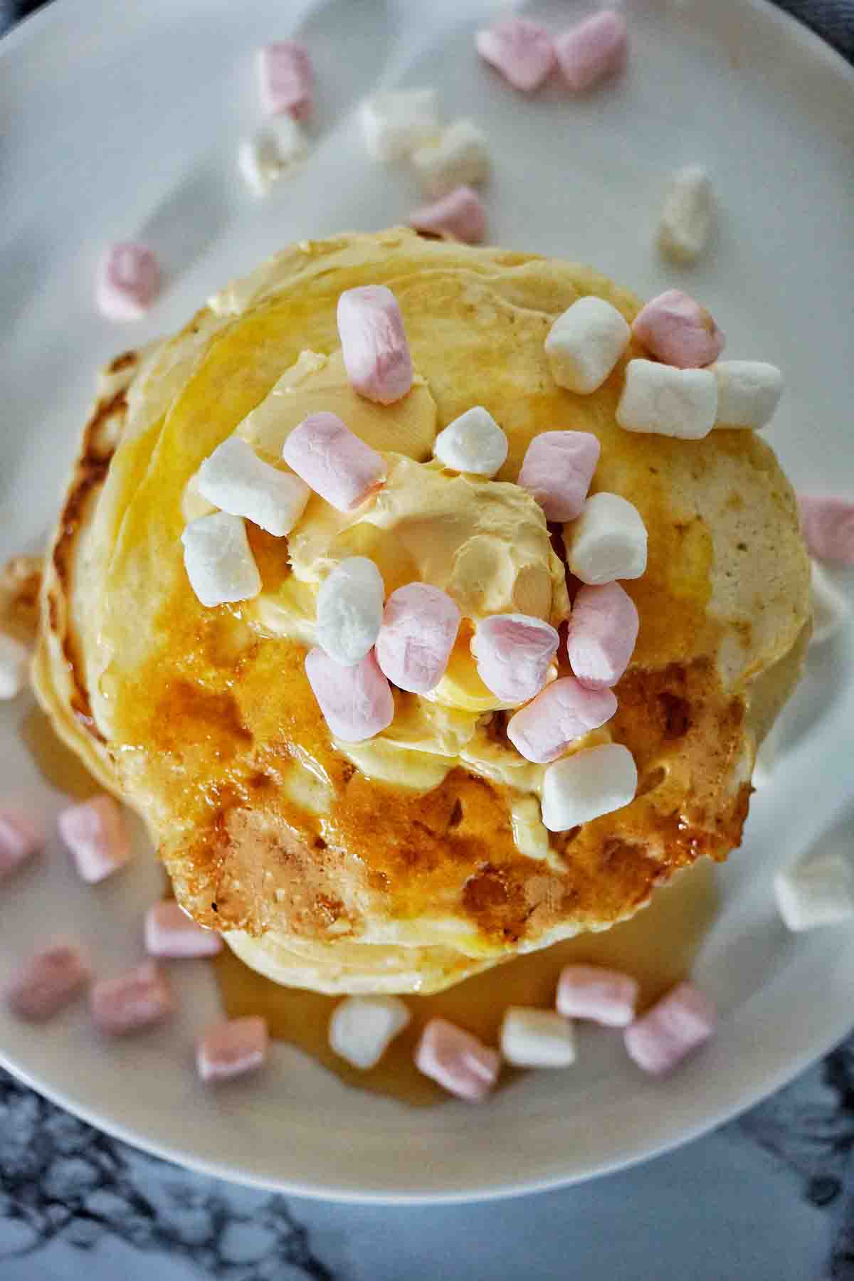 Marshmallow Pancakes - Sweet Caramel Sunday