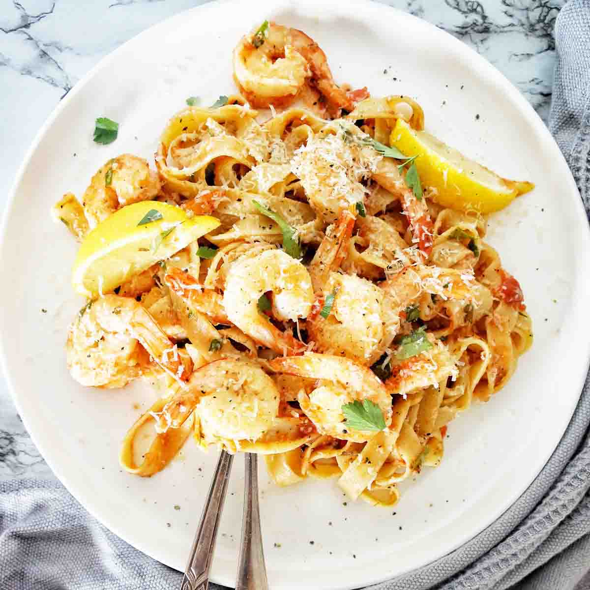 Prawn Tagliatelle (Shrimp) - Sweet Caramel Sunday